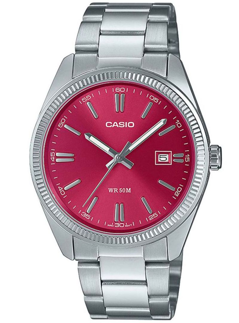 Miesten Casio-kello | Punainen kellotaulu aurinkoheijasteviimeistelyllä